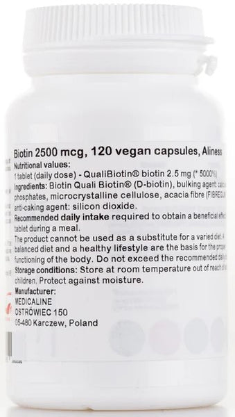 Aliness Biotin 2500 mcg QualiBiotin® x 120 VEGE capsules – Miss Lamonique