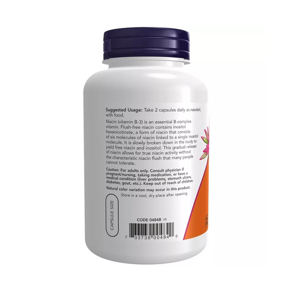 Now Foods Vitamin B3 FLUSH-FREE (no redness effect) 250 mg / 180 capsu ...
