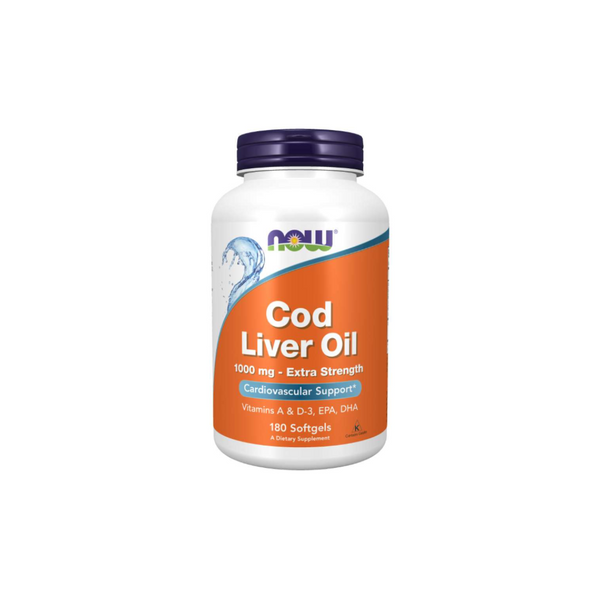 Now Foods Cod Liver Oil – Tran double power 1000 mg – 180 gel capsules ...