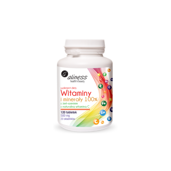 Aliness Vitamins and minerals 100% 120 capsules – Miss Lamonique