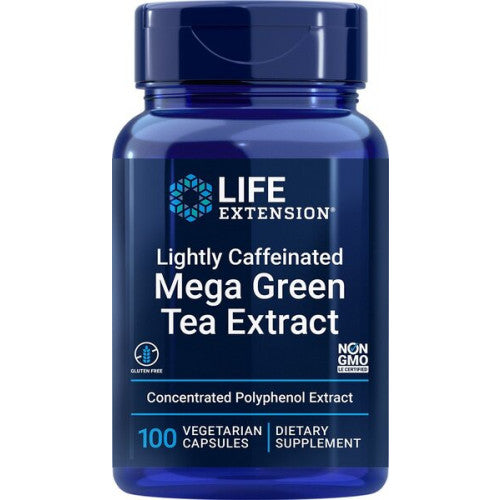 Life Extension Lightly Caffeinated Mega Green Tea Extract - 100 vcaps ...