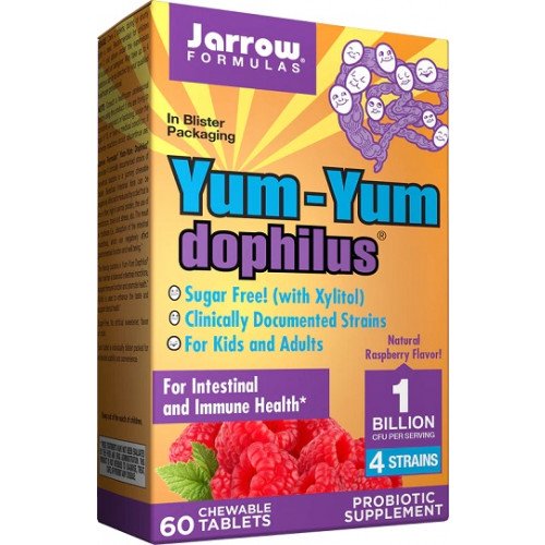 Jarrow Formulas Yum-Yum Dophilus - 1 Billion CFU (Raspberry) - 60 chew ...